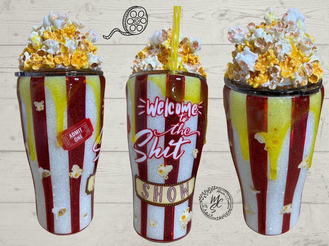 Popcorn Tumbler With 3D Removable Topper With Realistic Kernels and 3d ...