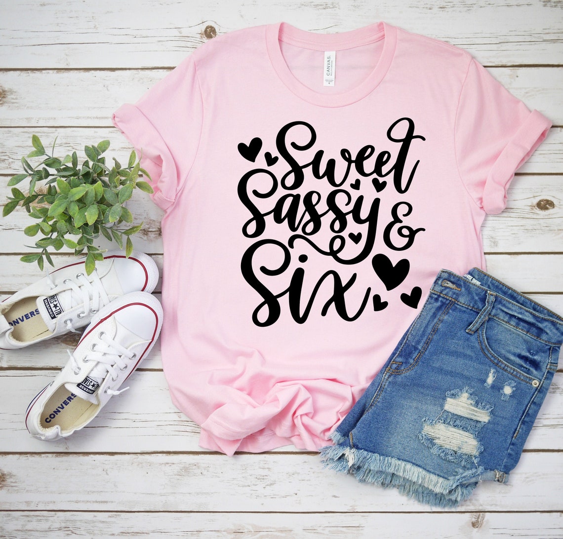 Sweet Sassy and Six Shirt6th Birthday Girl ShirtBirthday | Etsy