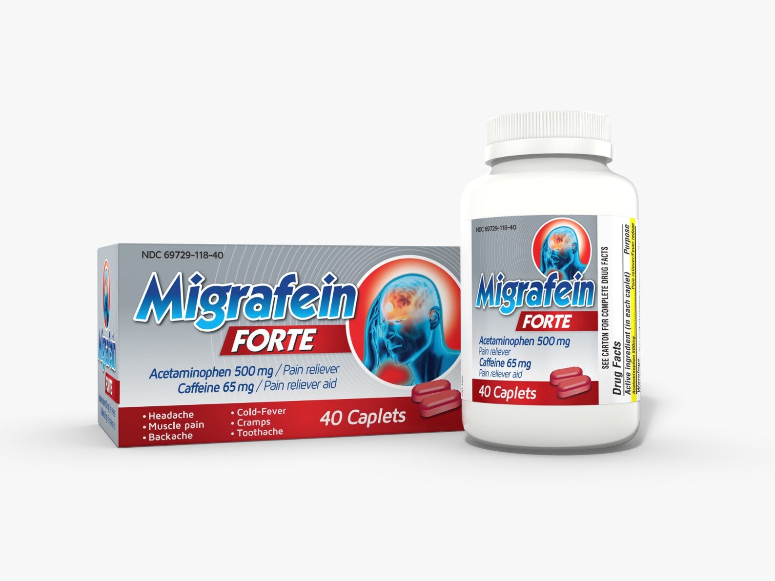 Migrafein Forte with 40 Caplets | Etsy