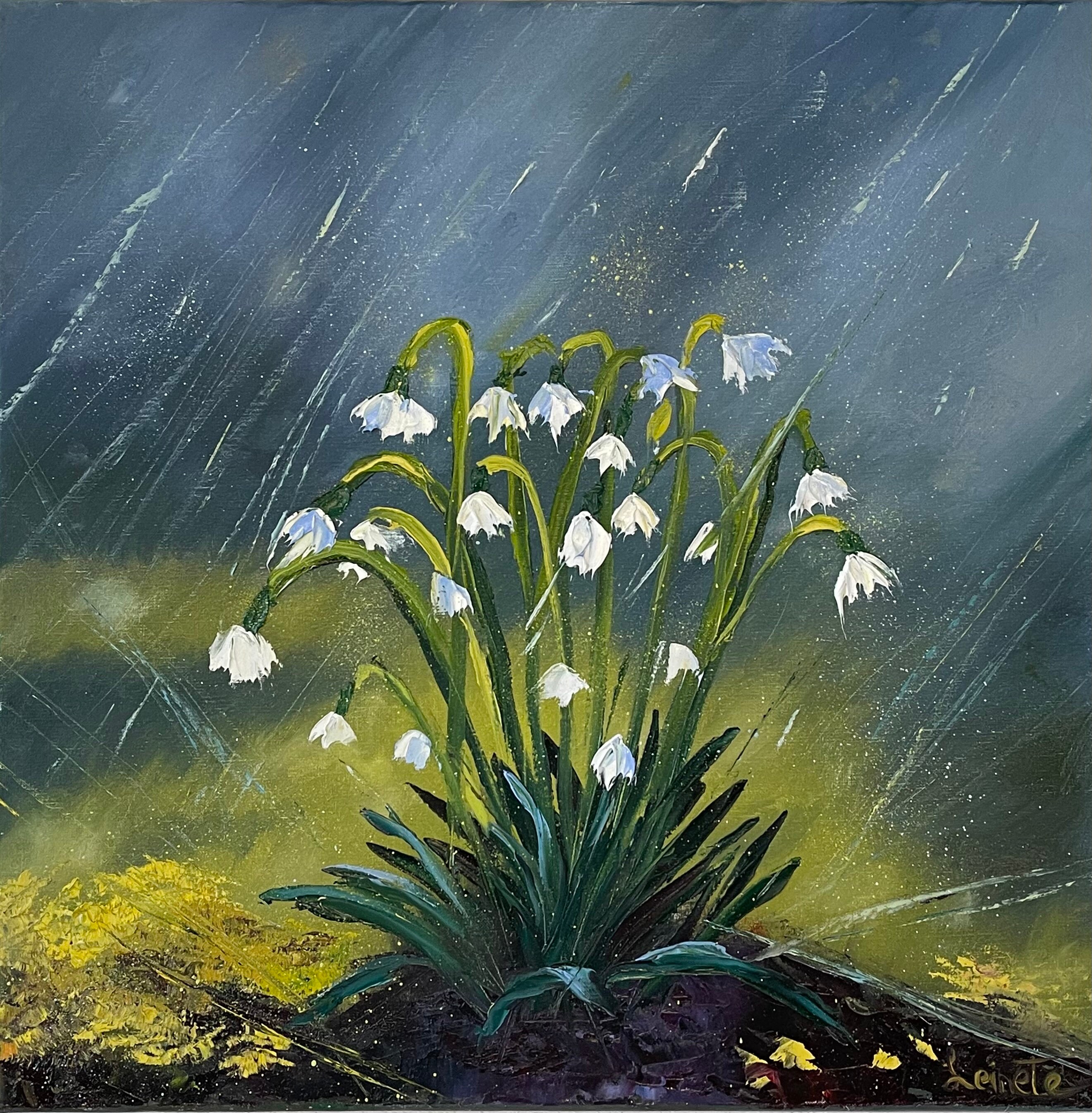 Snowdrops Abstract Flowers oil painting Original painting on | Etsy