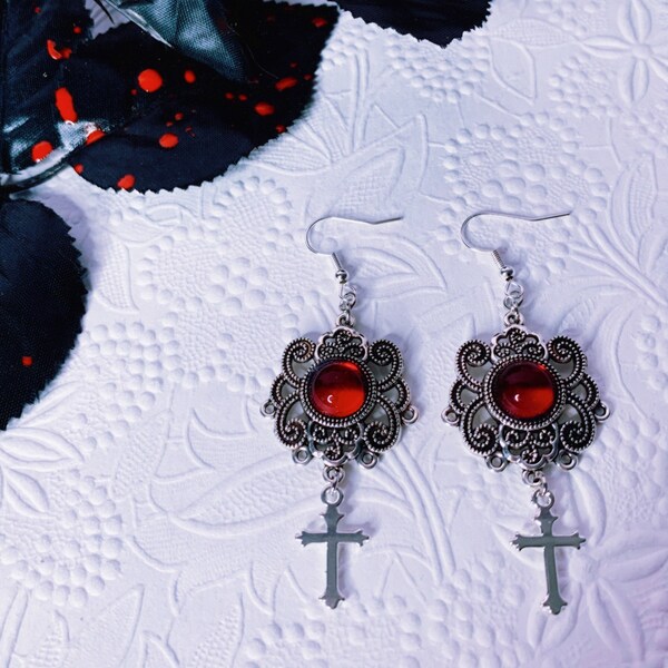Goth Dangle Earrings - Etsy