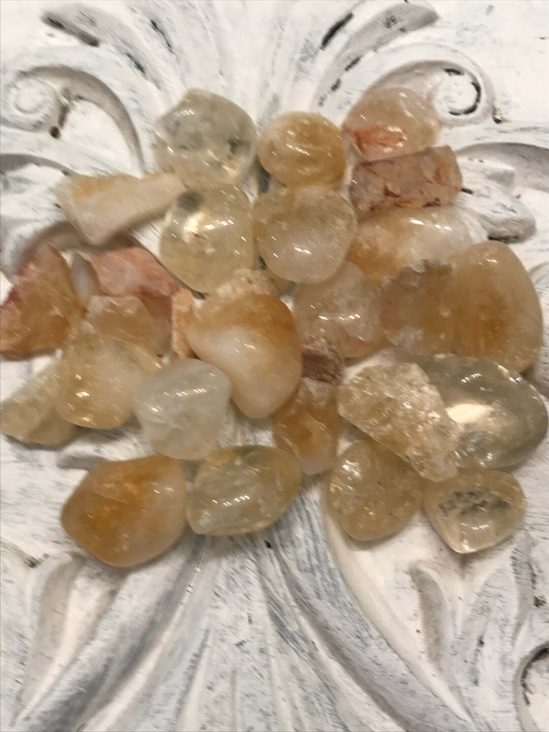 Extra Large Citrine Smooth (or Raw) Palm Stone, Abundance of Wealth ...