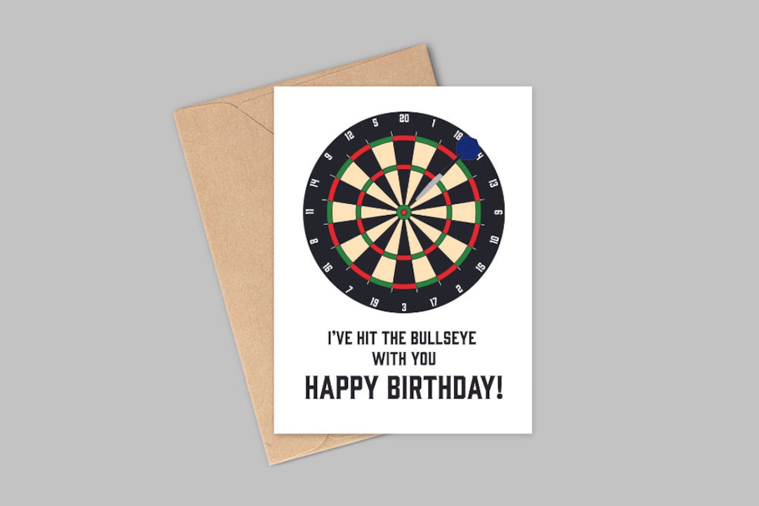 Dartboard and Dart 4x7 Inch Birthday Card With Envelope - Etsy UK