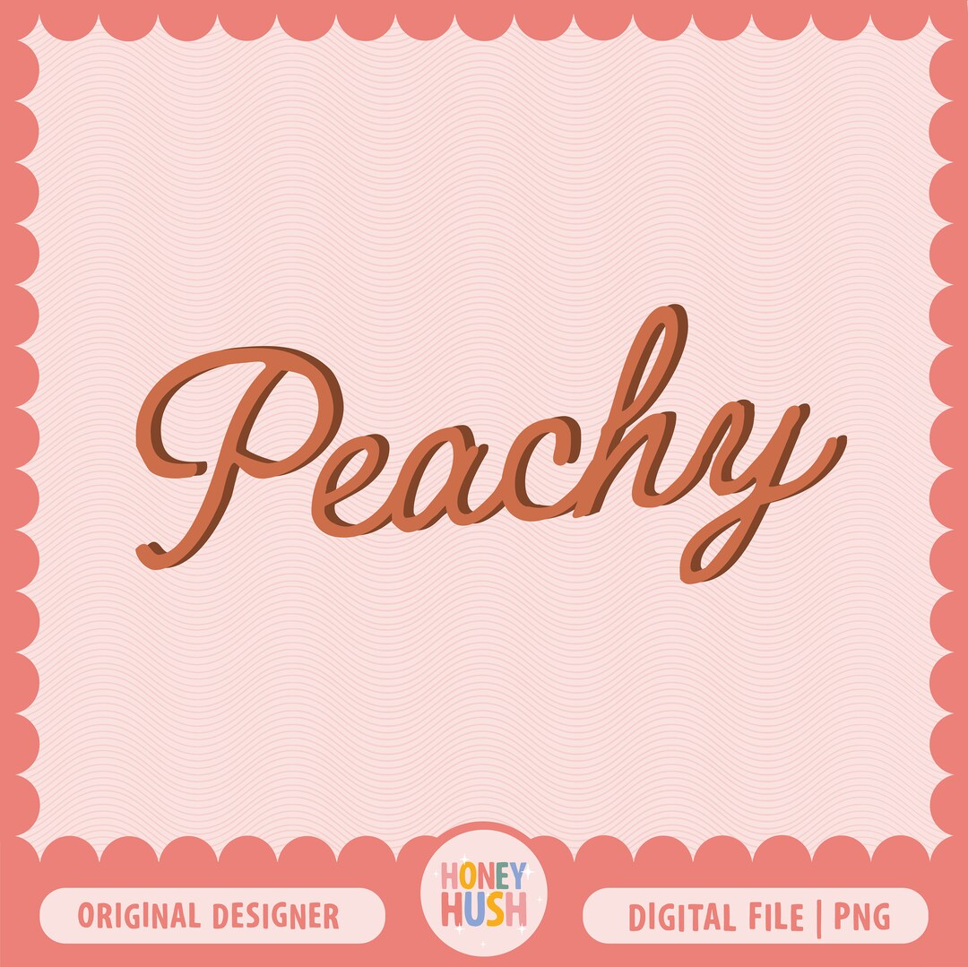 Peachy PNG | Cute Typography File | Script Cursive Design - Etsy