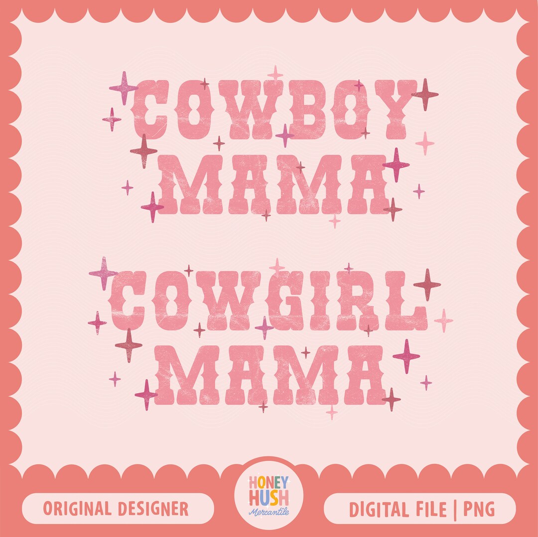 Retro Cowboy Mama PNG | Cowgirl Mama PNG | Pink Western Mom Sublimation ...