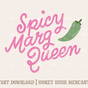 Pink Spicy Marg Queen PNG Retro Margarita SVG Sublimation - Etsy