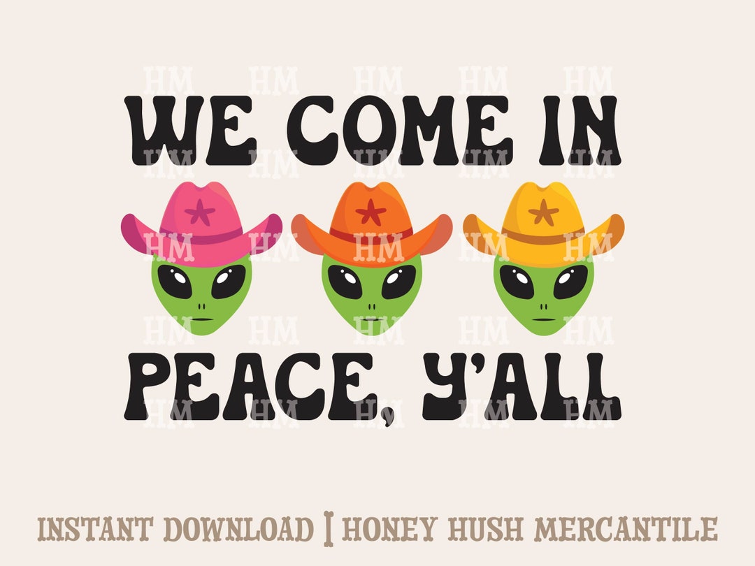 Western Alien SVG PNG Space Cowboy Cute Cowgirl File - Etsy