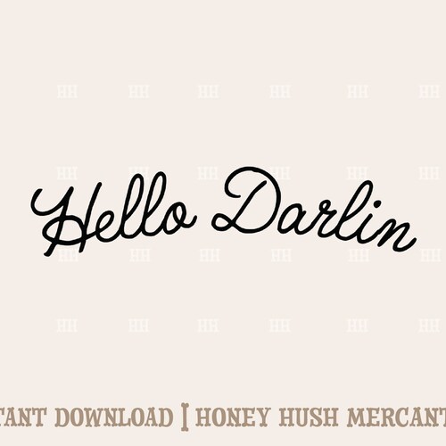 Hello Darlin' PNG Sublimation File Download Country Music - Etsy