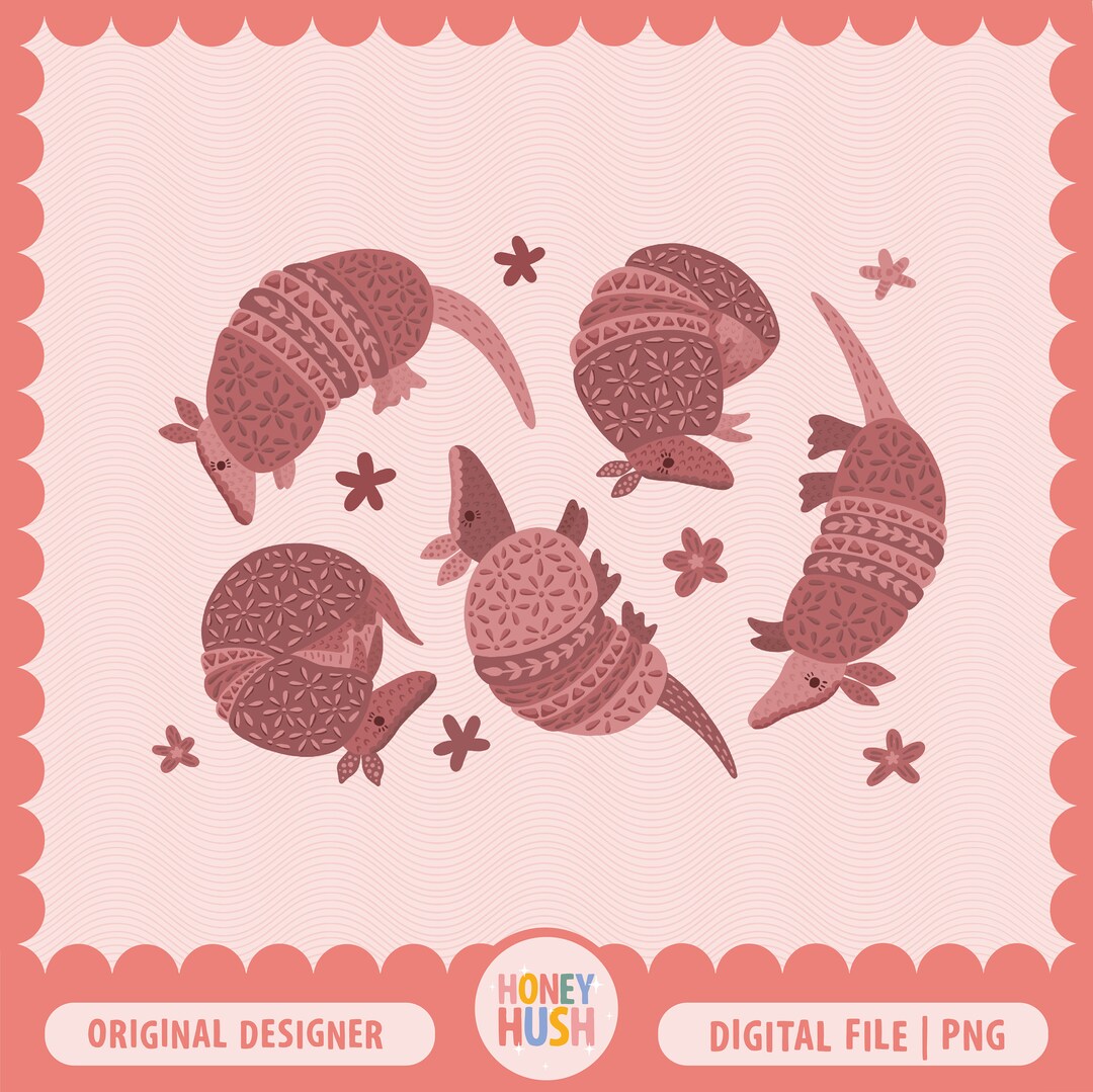 Pink Armadillo Flower PNG | Girly Floral Designs | Armadillo PNG | Cute ...