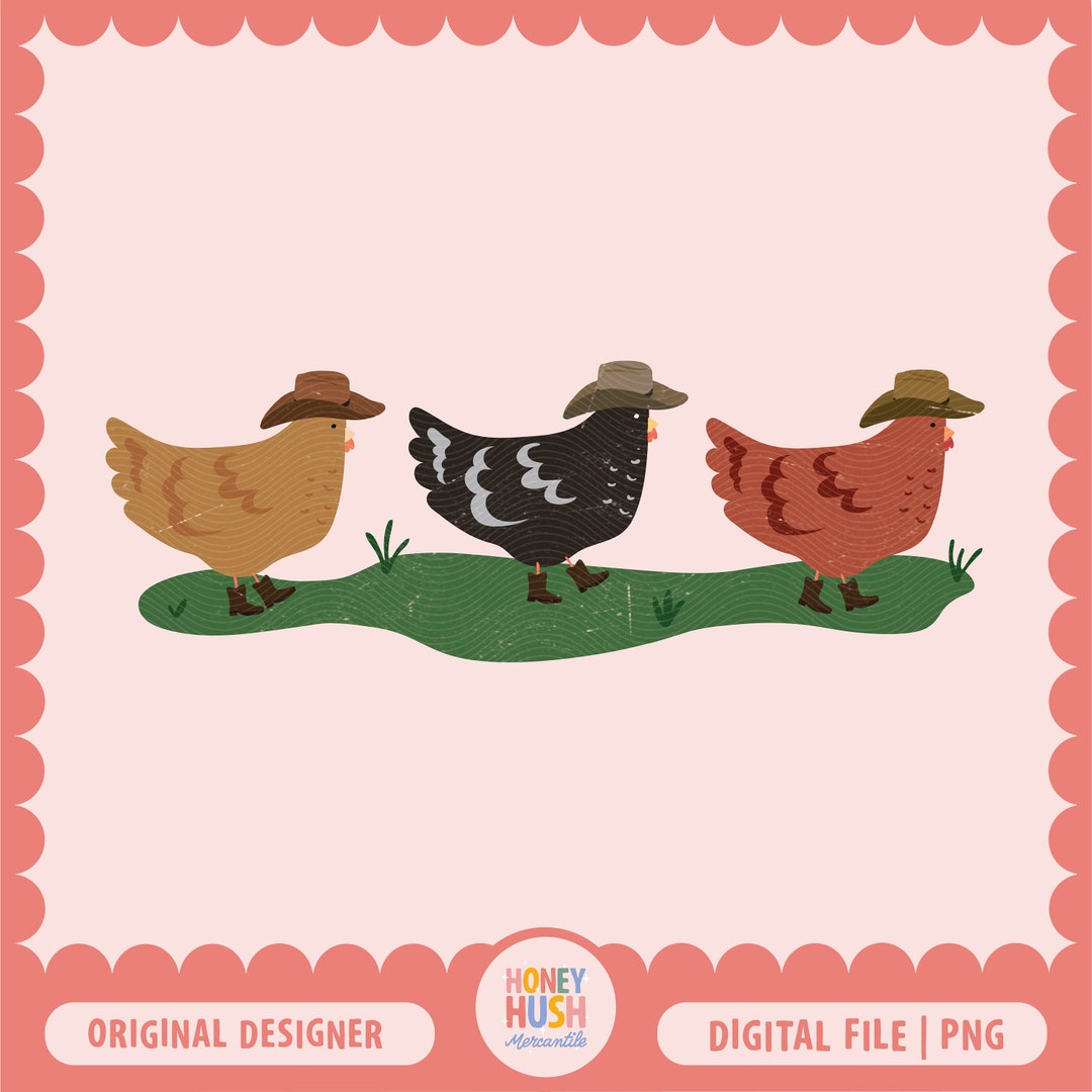 Cowboy Chicken PNG | Western Chicken Mama File | Farm Sublimation File ...
