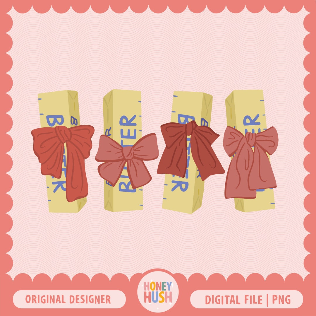 Butter With Bows PNG | Cute Southern Design | Butter PNG | Cute Baking ...