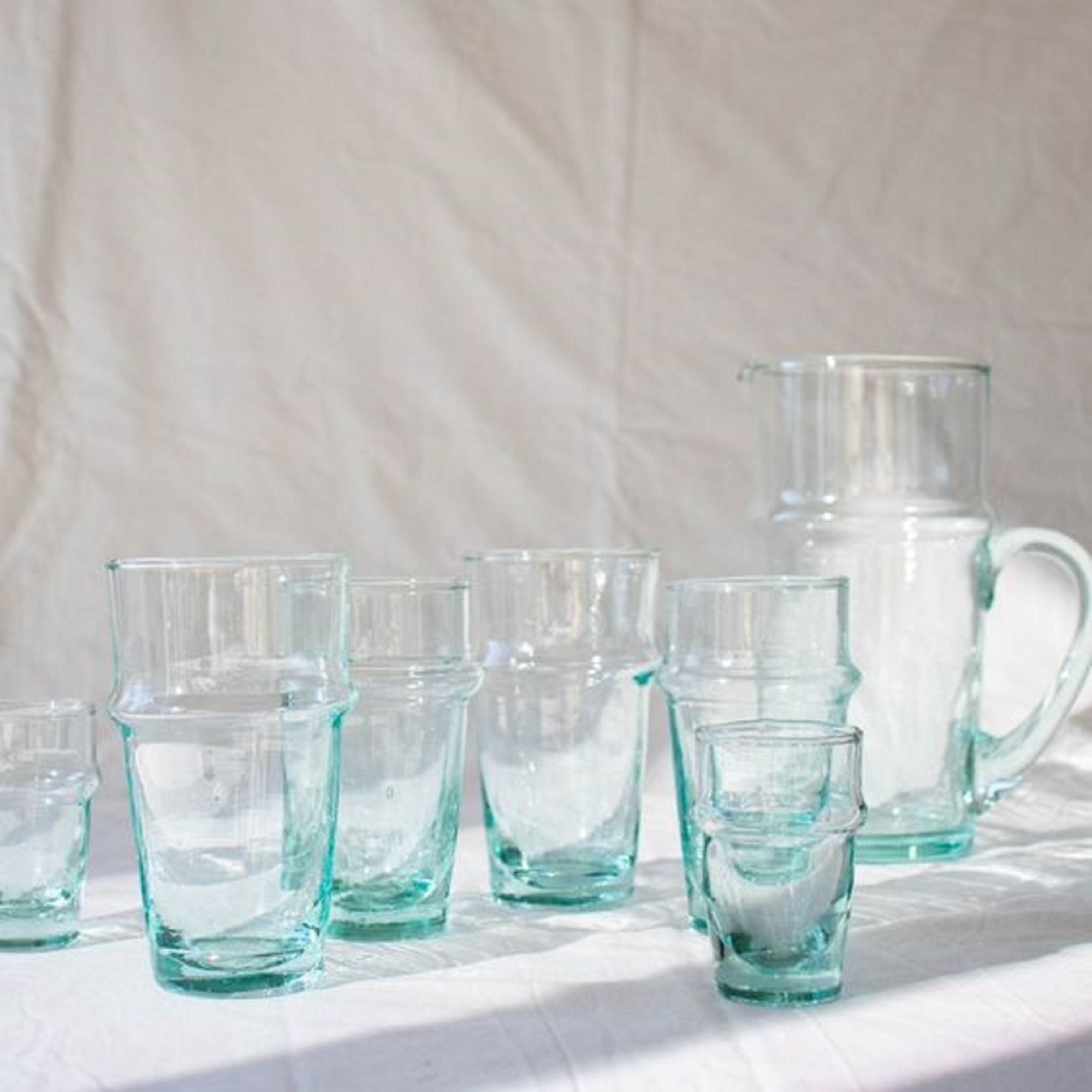 Set of 12 Beldi Glasses 12,5 Cm, Moroccan Drinkware, Recycled Glass ...