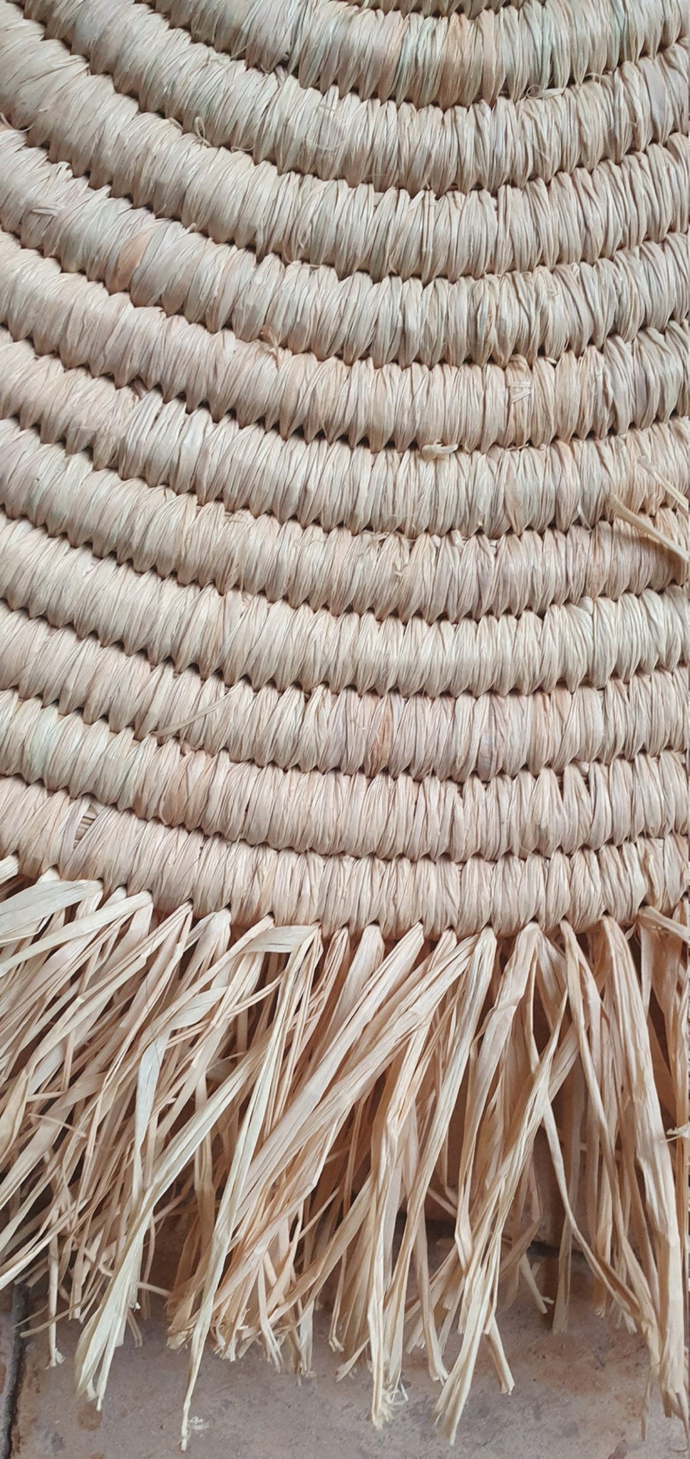 Set of 4 Moroccan Round Raffia Placemats, Boho Raffia Wall Decoration ...