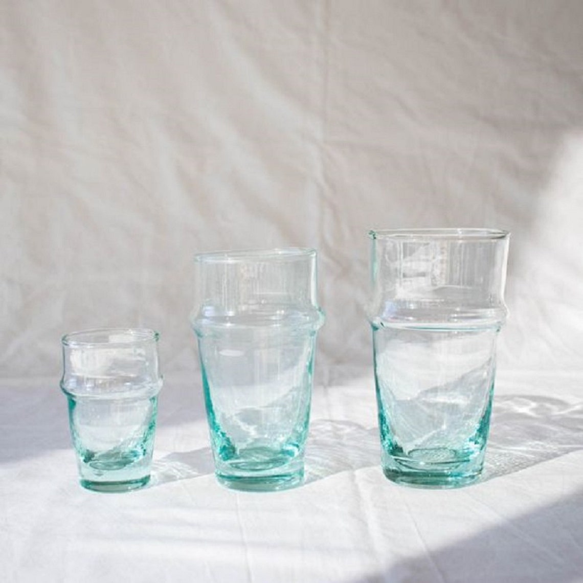 Set of 12 Beldi Glasses 12,5 Cm, Moroccan Drinkware, Recycled Glass ...