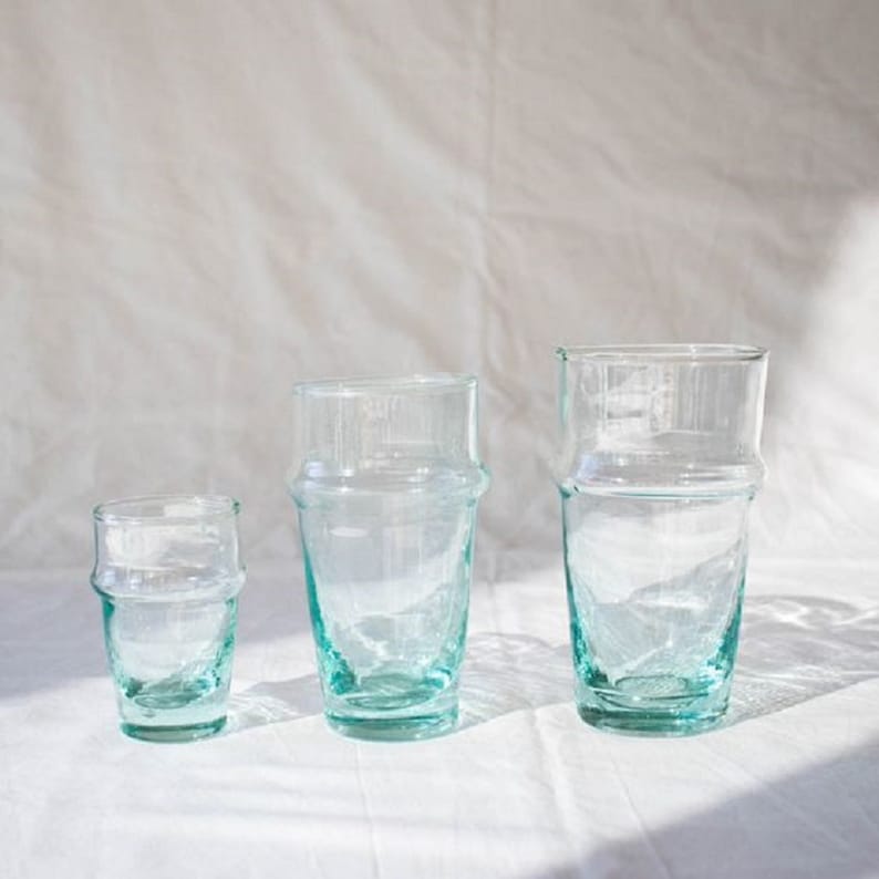 Set of 12 Beldi Glasses 12,5 Cm, Moroccan Drinkware, Recycled Glass ...