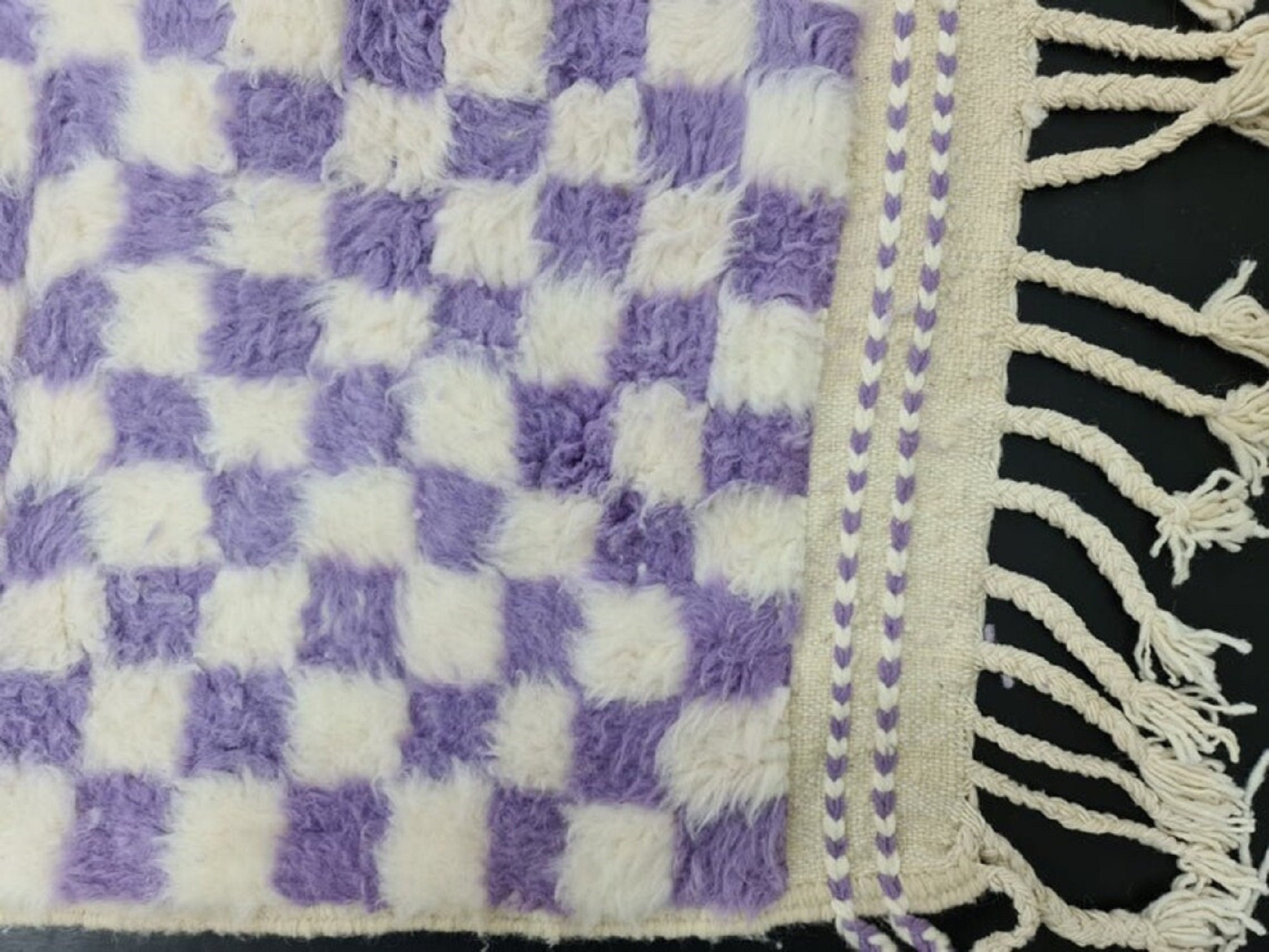 Velvet Checkered Rug, Checkered Area Rug, Handwoven Wool Rug, Tribal ...