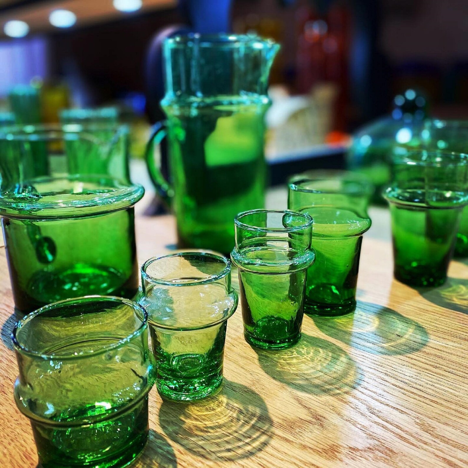 Moroccan Tea Glasses Set of 6, Hand Blown Glasses, Beldi Glasses ...