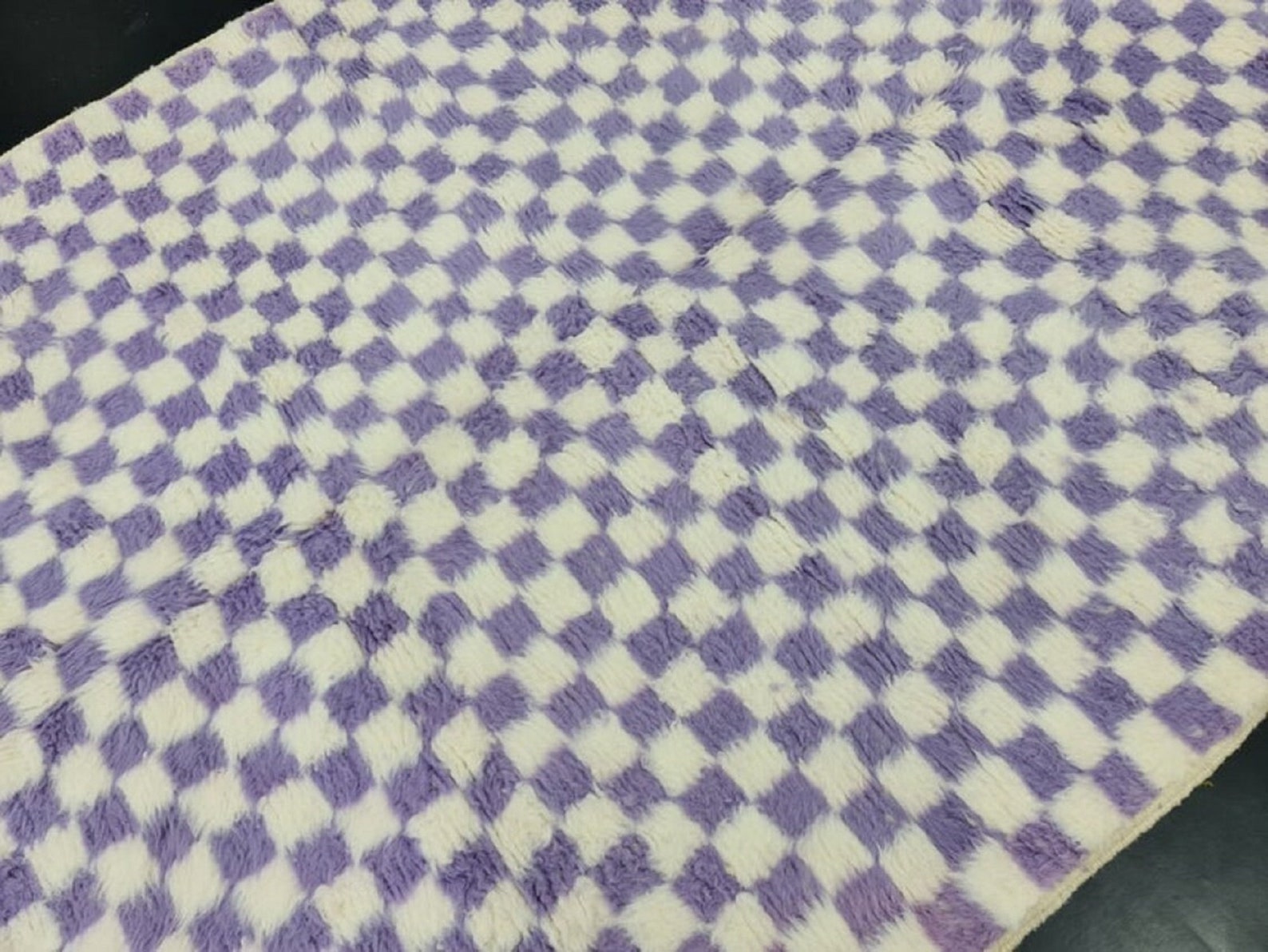 Velvet Checkered Rug, Checkered Area Rug, Handwoven Wool Rug, Tribal ...