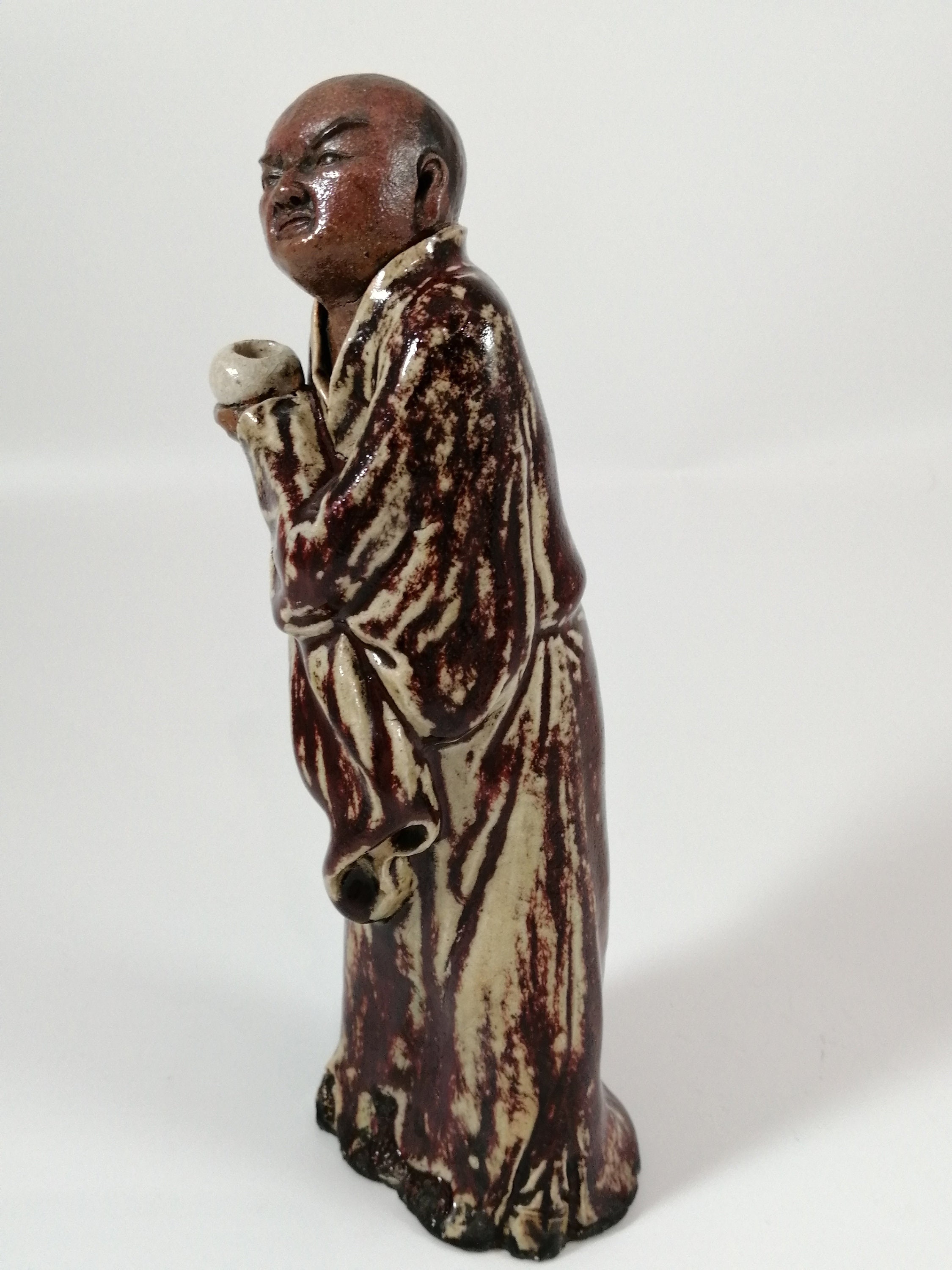 Antique Shiwan Ware Monk Figurine: Hand-sculpted Chinese Pottery, Jun ...