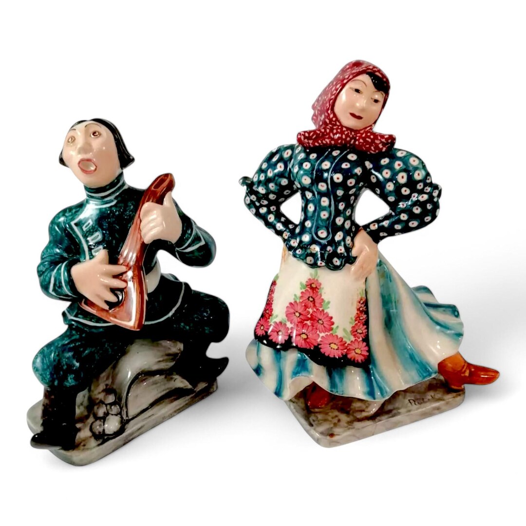 Goldscheider Comical Cossack Figurines in Faience by Marcell ...