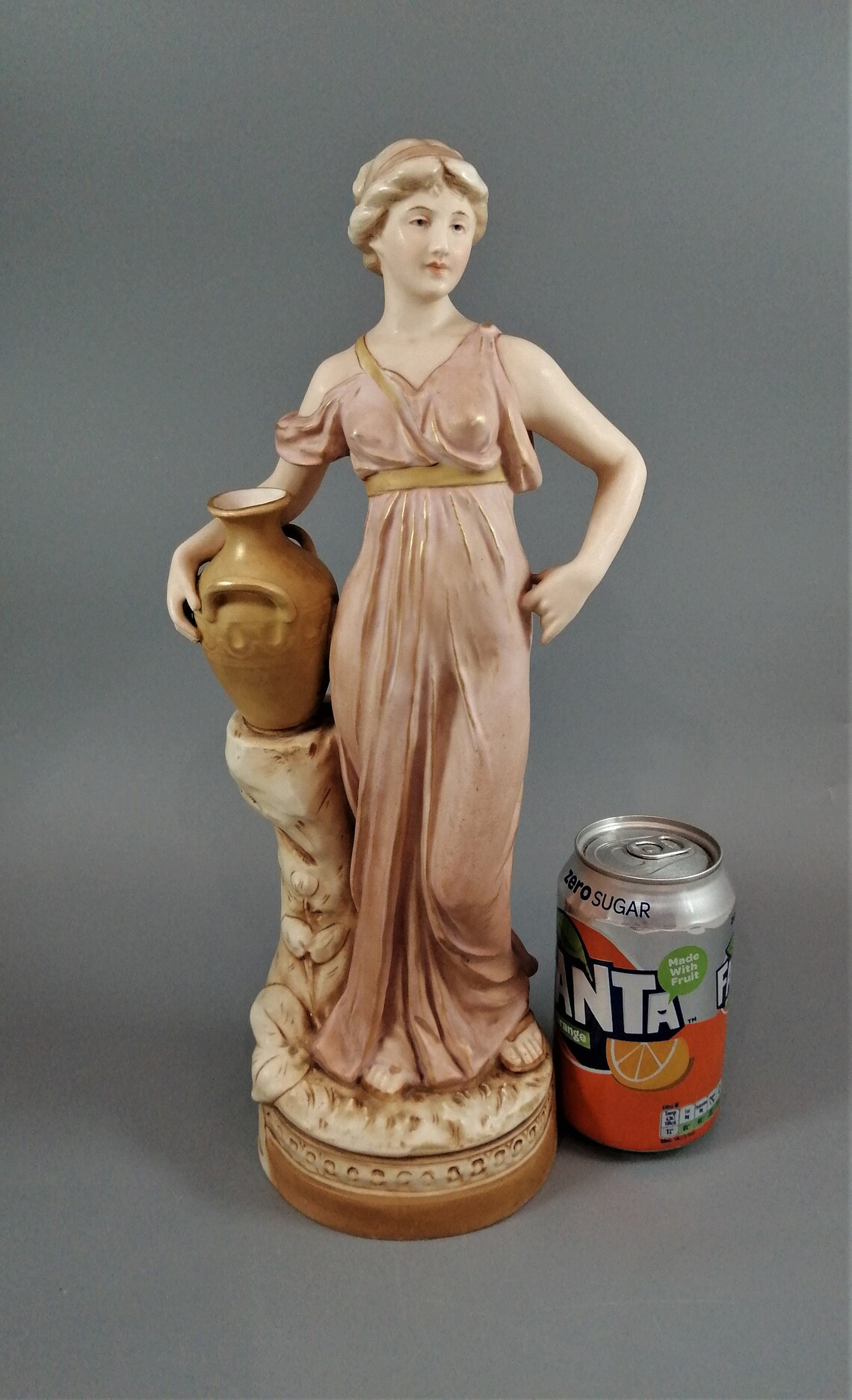 Beautiful Antique Royal Dux Porcelain Figurine Depicting a Lady Holding ...