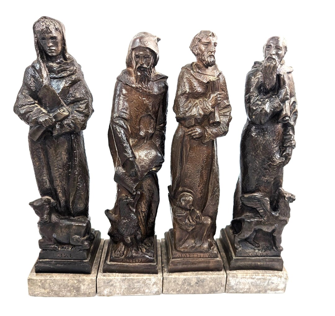 Rare Bronzed Figures of the Four Apostles, Estcourt James Clack - Etsy