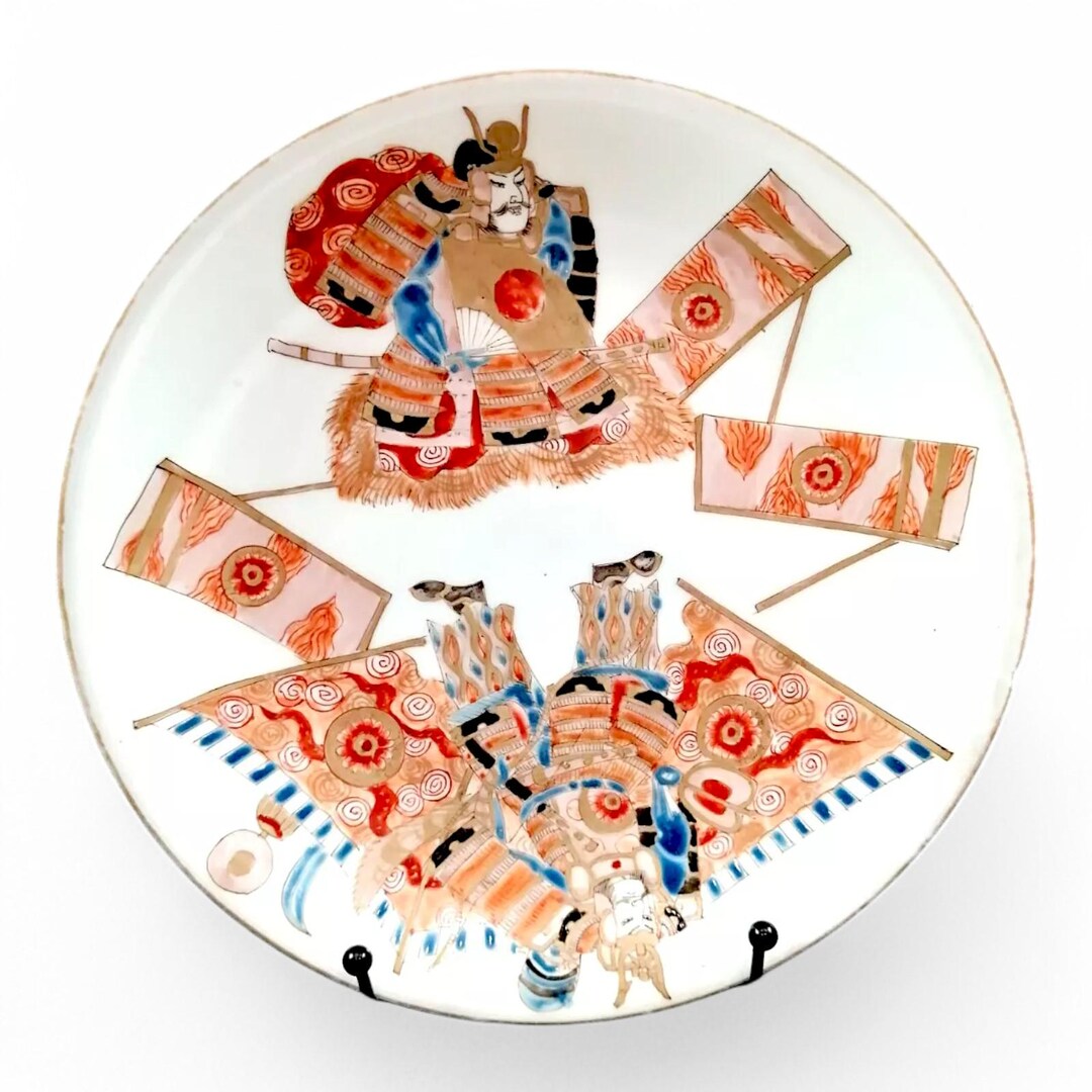 Meiji Period Arita Porcelain Plate With Samurai, Hand-painted Hichozan ...