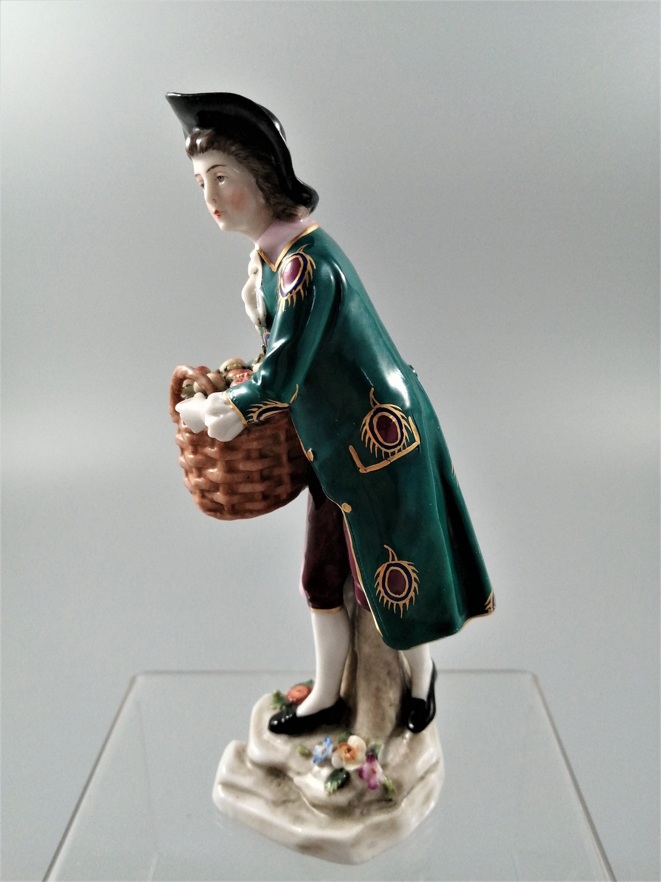 Antique Samson Porcelain Figurine: Young Man With Apple Basket, 19th ...