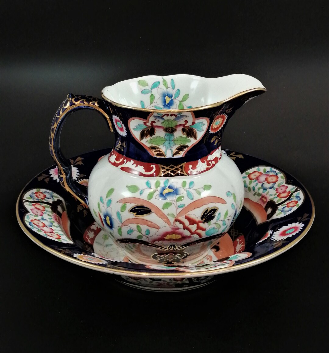 Antique Masons Ironstone Pitcher & Basin,circa 1840 - Etsy
