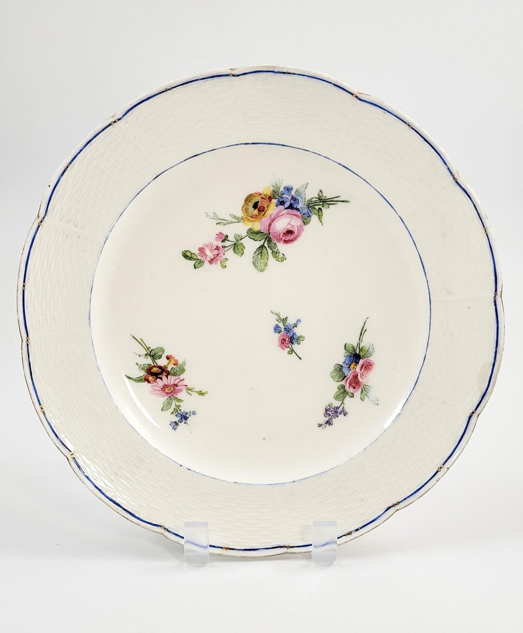 Sèvres Porcelain Plate With Flowers, France, C. 1785, Hand Painted ...