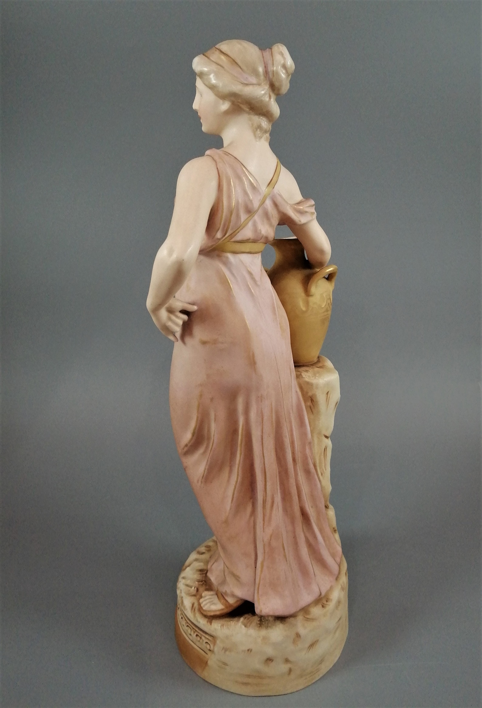 Beautiful Antique Royal Dux Porcelain Figurine Depicting a Lady Holding ...