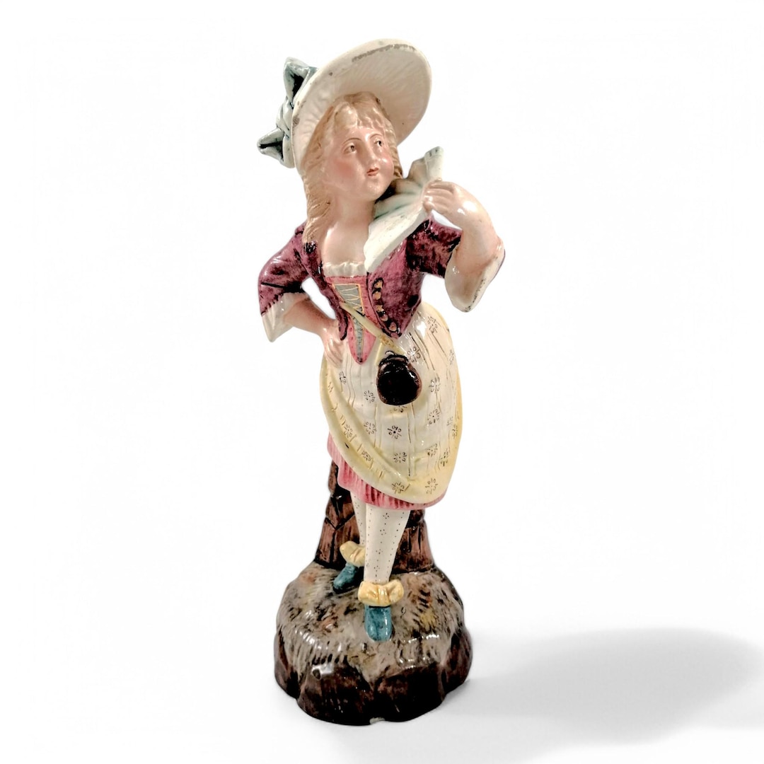 Brothers Urbach Antique Porcelain Figurine: Edwardian Girl With Fan - Etsy