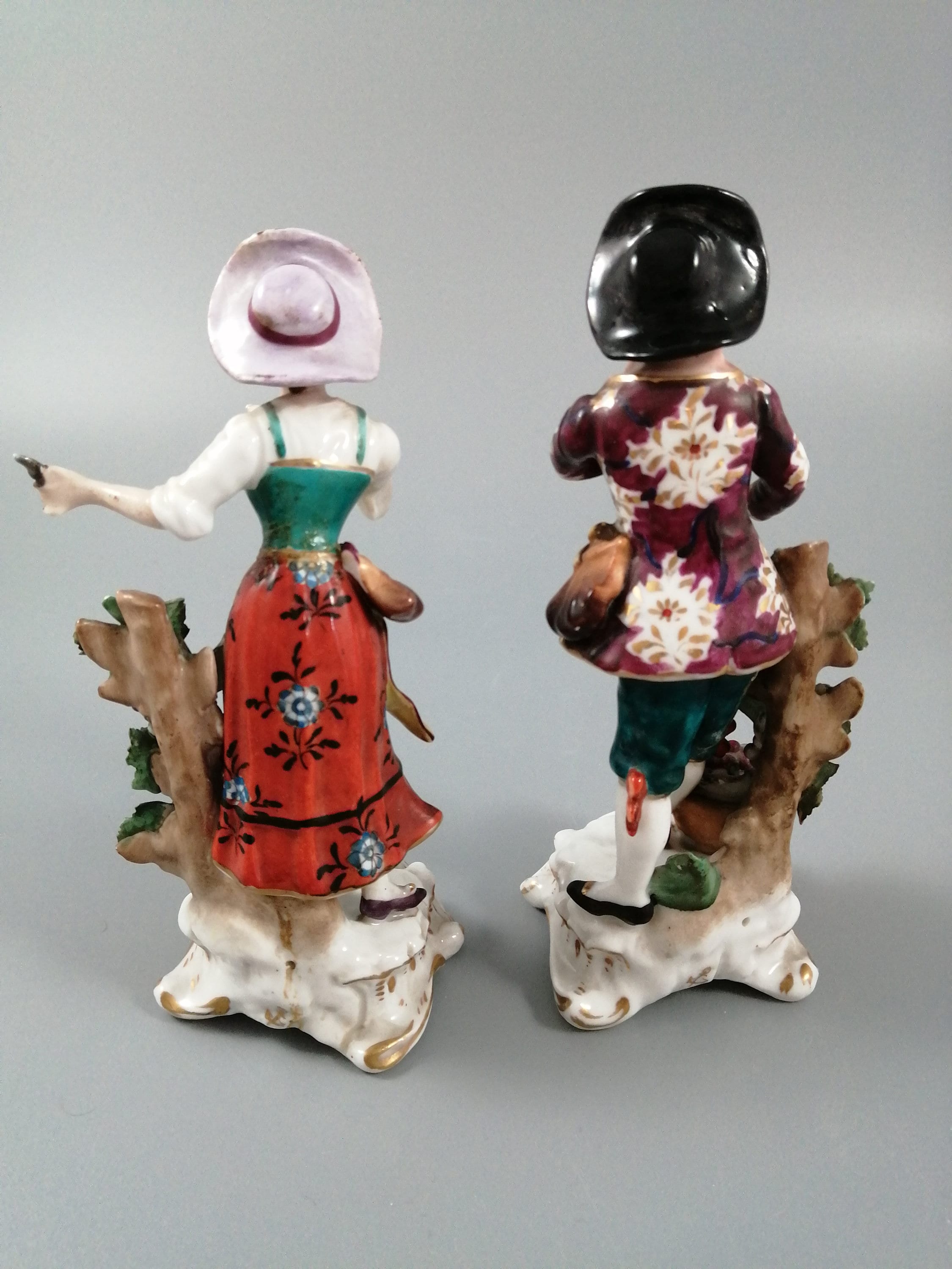 Antique Samson Porcelain Figurines: French Grape Pickers, Chelsea Style ...