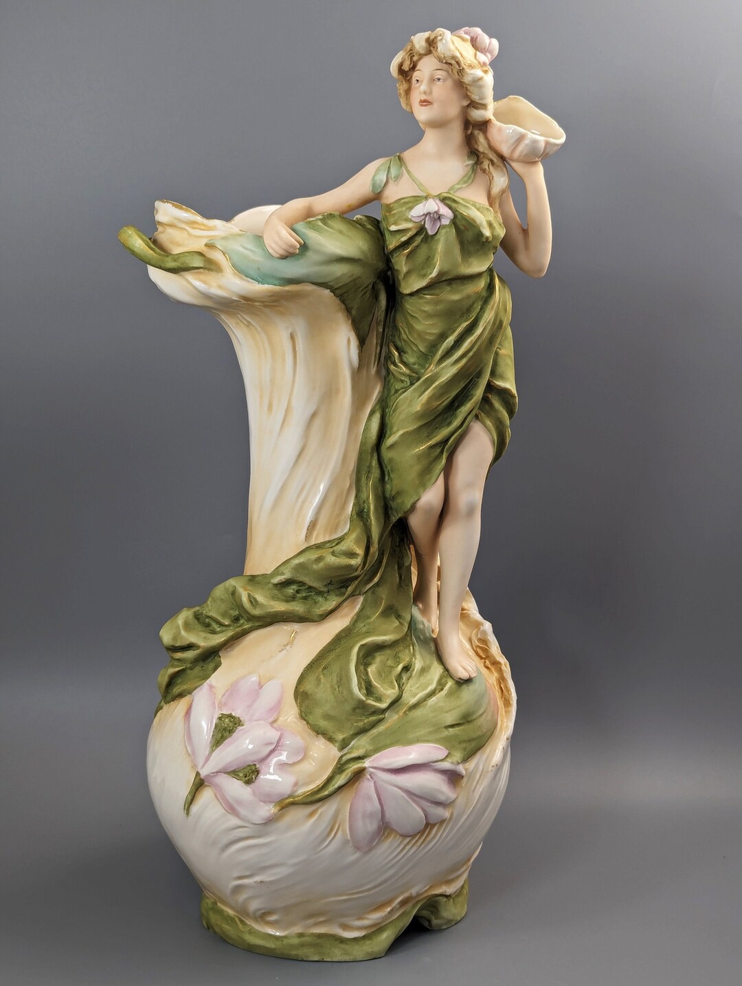 Large Royal Dux Figure Water Nymph With Shell, C.1912 - Etsy