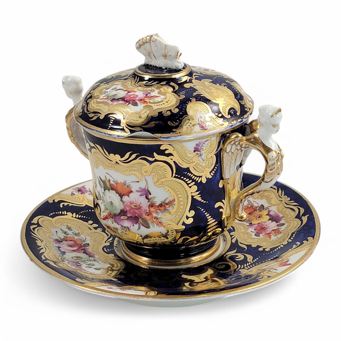 Regency Coalport Pembroke Chocolate Cup & Saucer, John Rose, 1810 ...