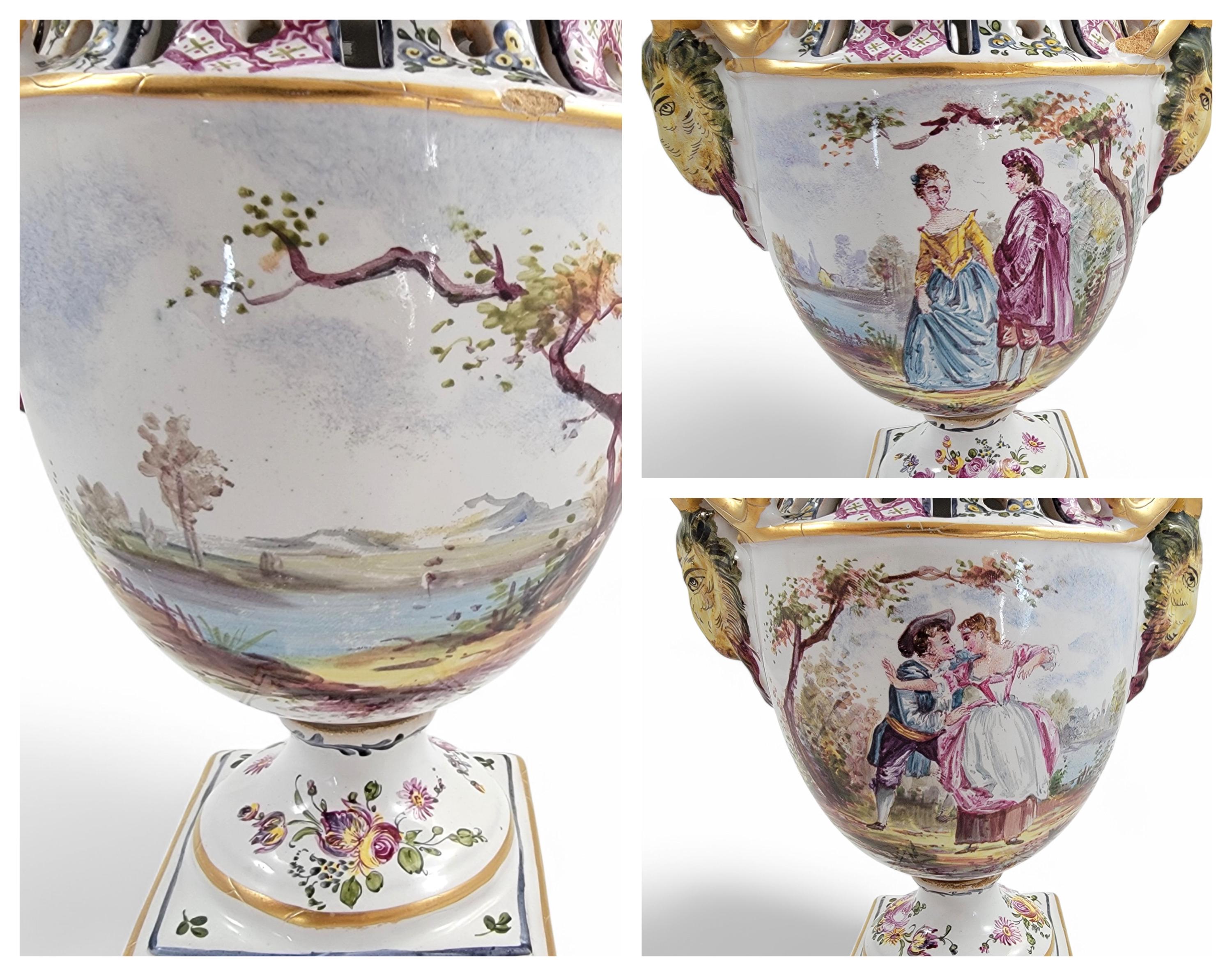 Rare Veuve Perrin Faience Urns: 18th Century French Pastoral Decor - Etsy