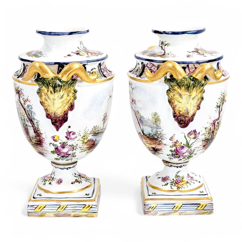 Rare Veuve Perrin Faience Urns: 18th Century French Pastoral Decor - Etsy