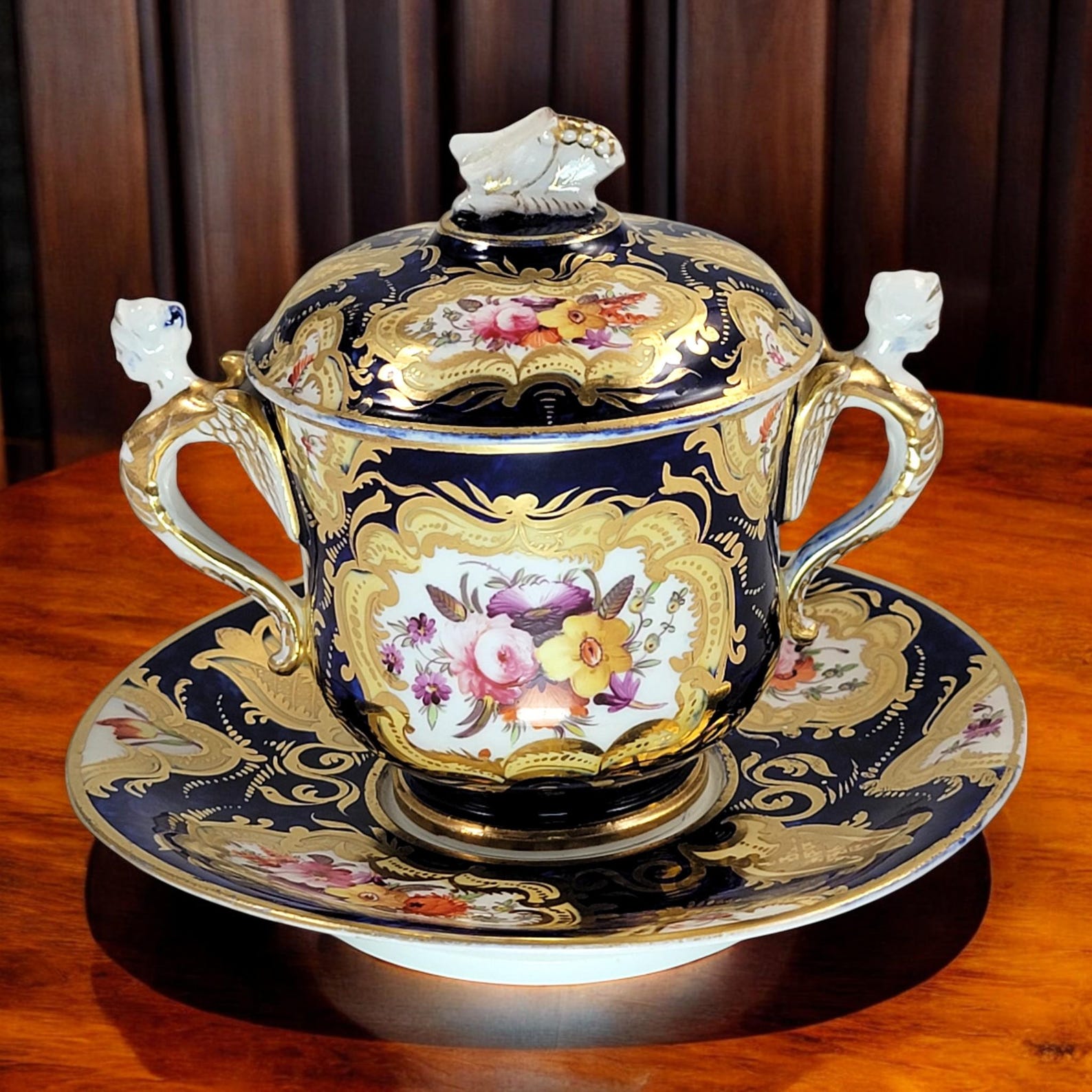 Regency Coalport Pembroke Chocolate Cup & Saucer, John Rose, 1810 ...