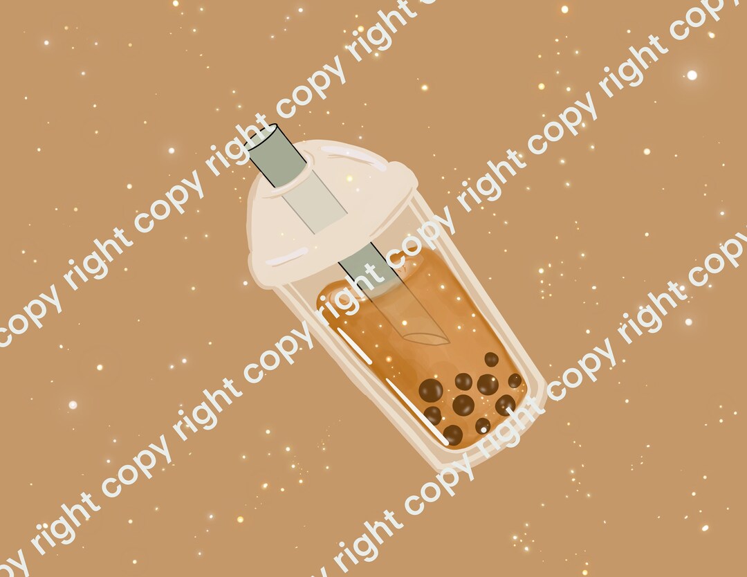 Starry Boba Tea Print and Device Wallpapers. - Etsy