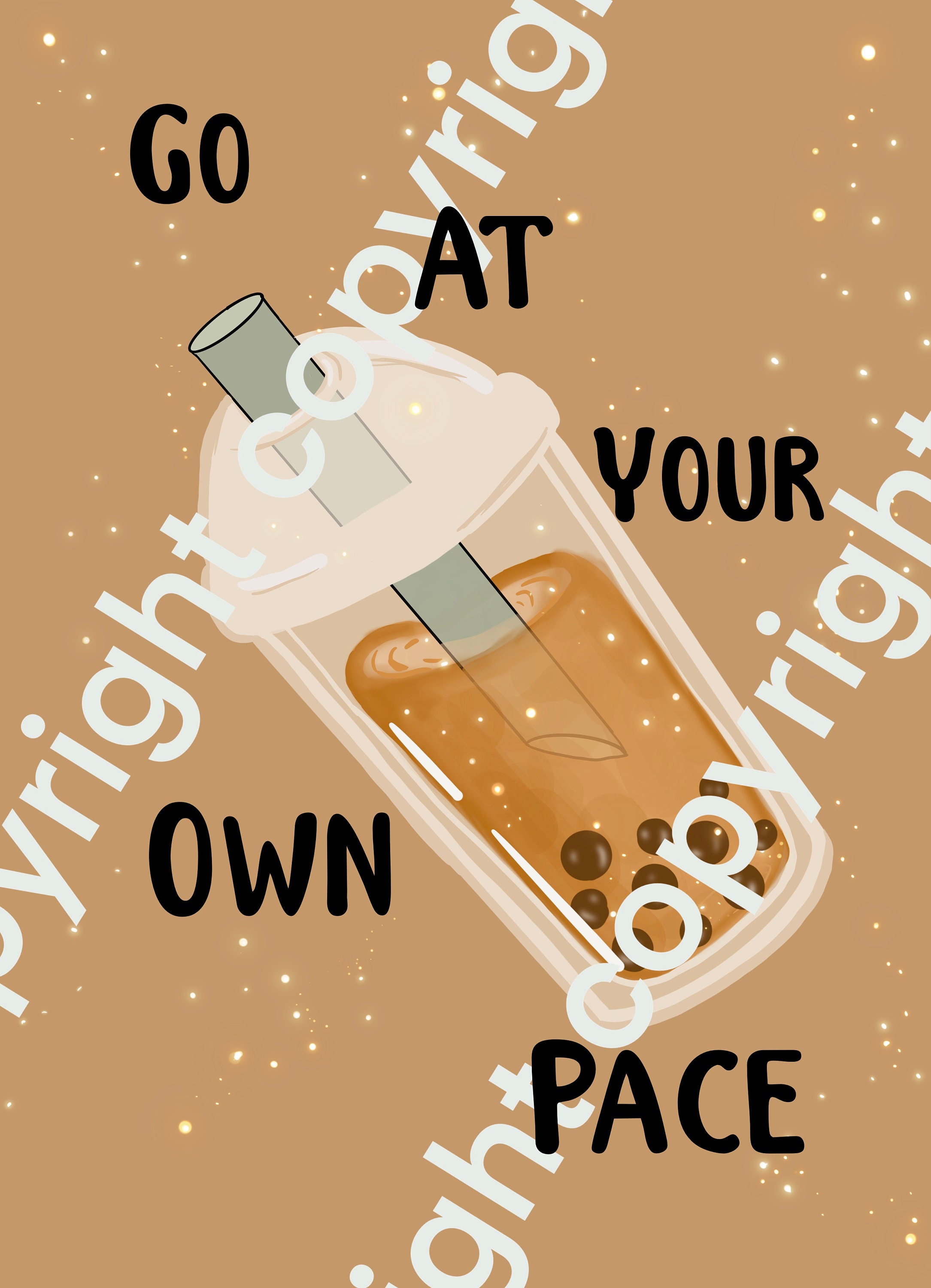 Starry Boba Tea Print and Device Wallpapers. - Etsy