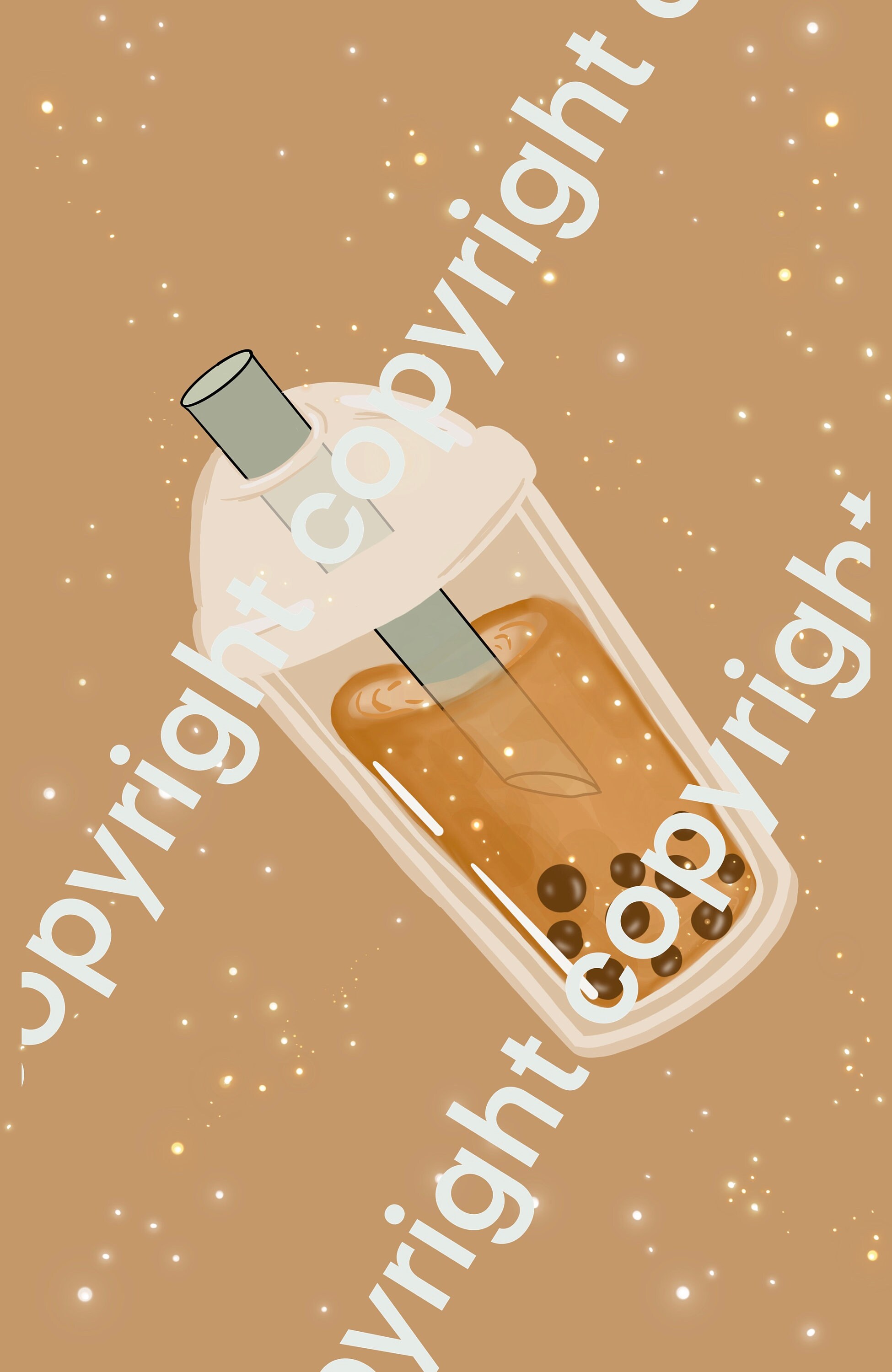 Starry Boba Tea Print and Device Wallpapers. - Etsy