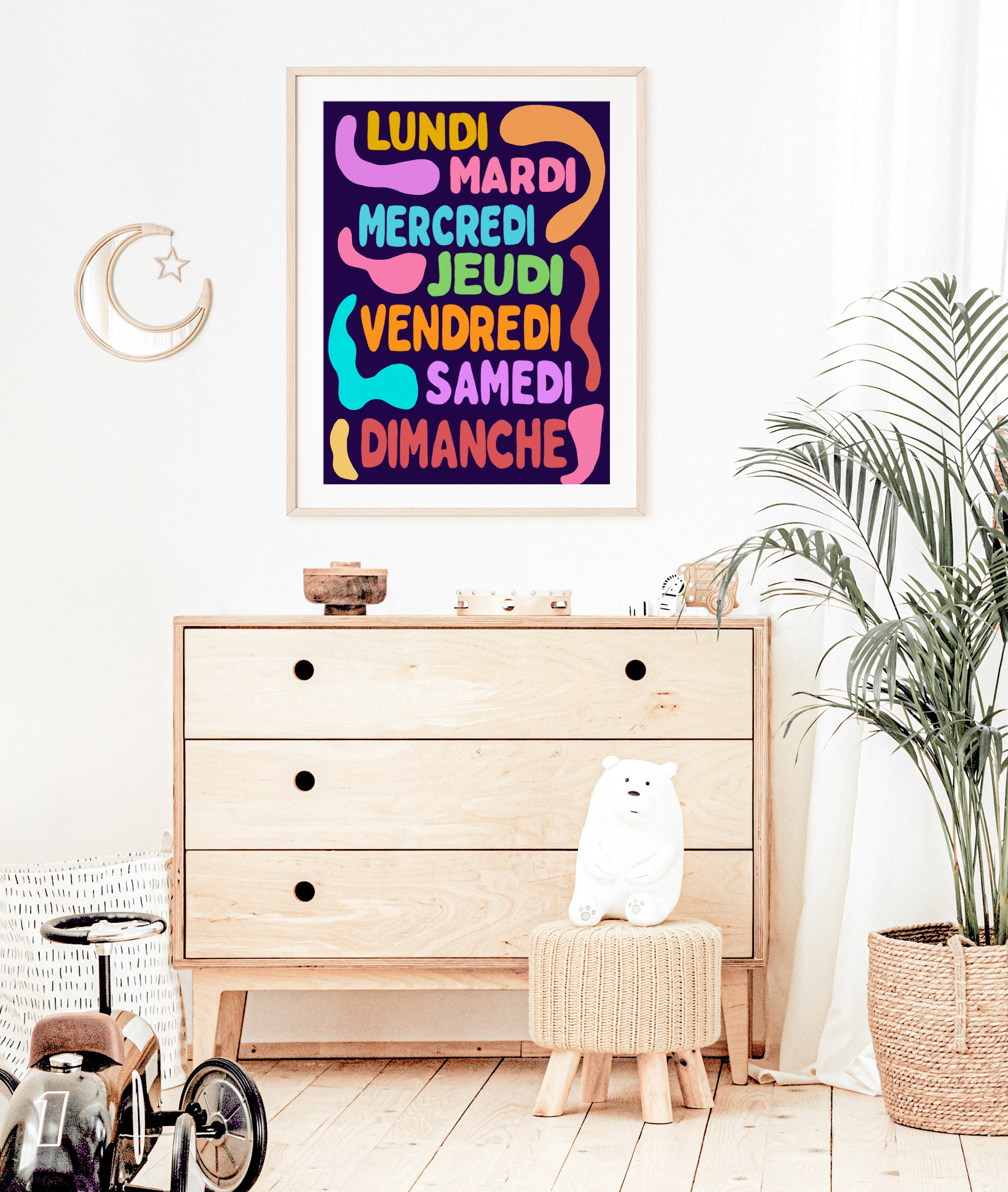 French Days of the Week Print for Nursery/bedroom/playroom/classroom - Etsy