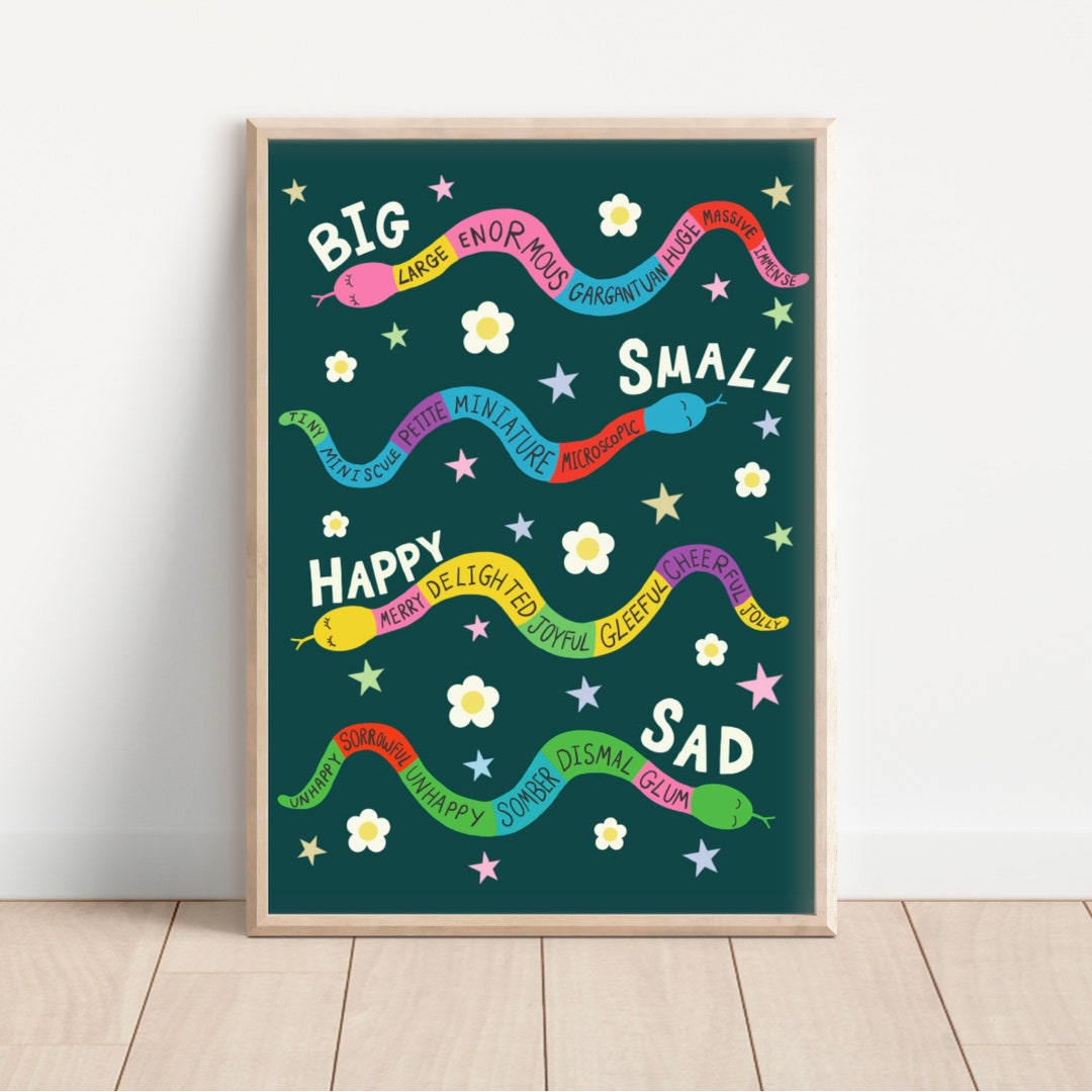 Adjective Snake Print for Nursery/bedroom/playroom/classroom - Etsy