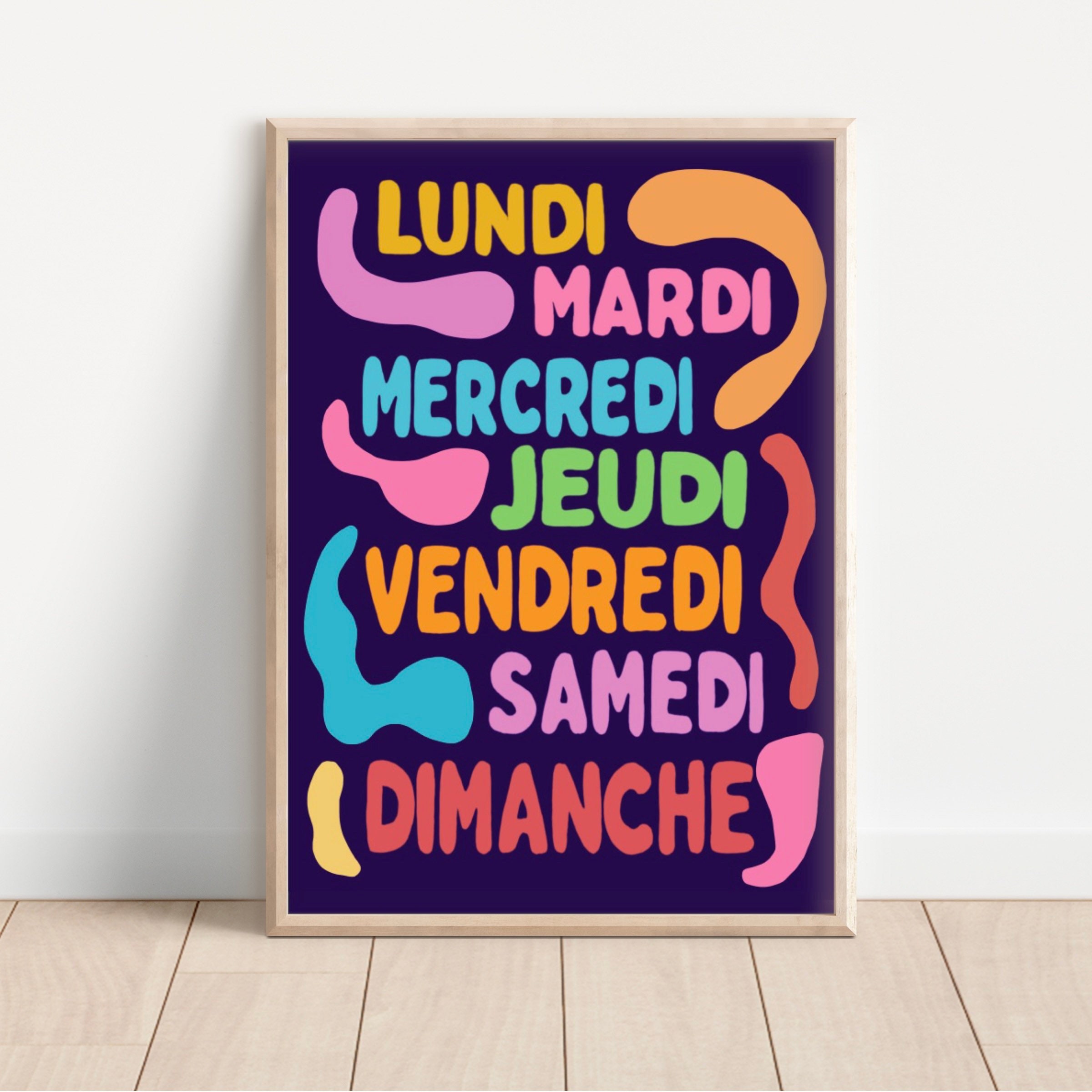 French Days Of The Week Print For Etsy