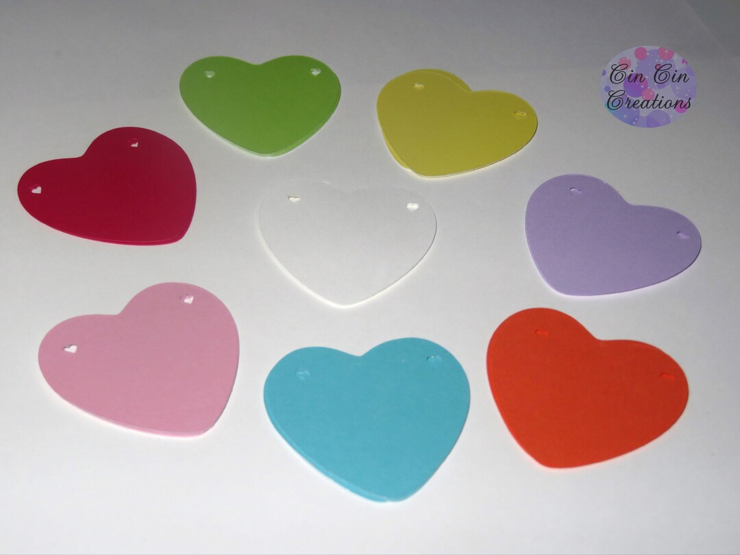 2-inch Pastel Hearts-cardstock Cutouts-diy-dices Cutouts-décor ...