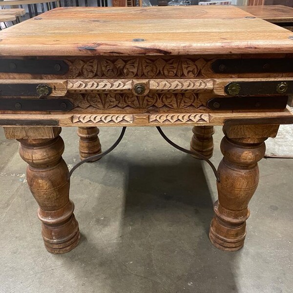 Indian Wood Carved Coffee Table - Etsy