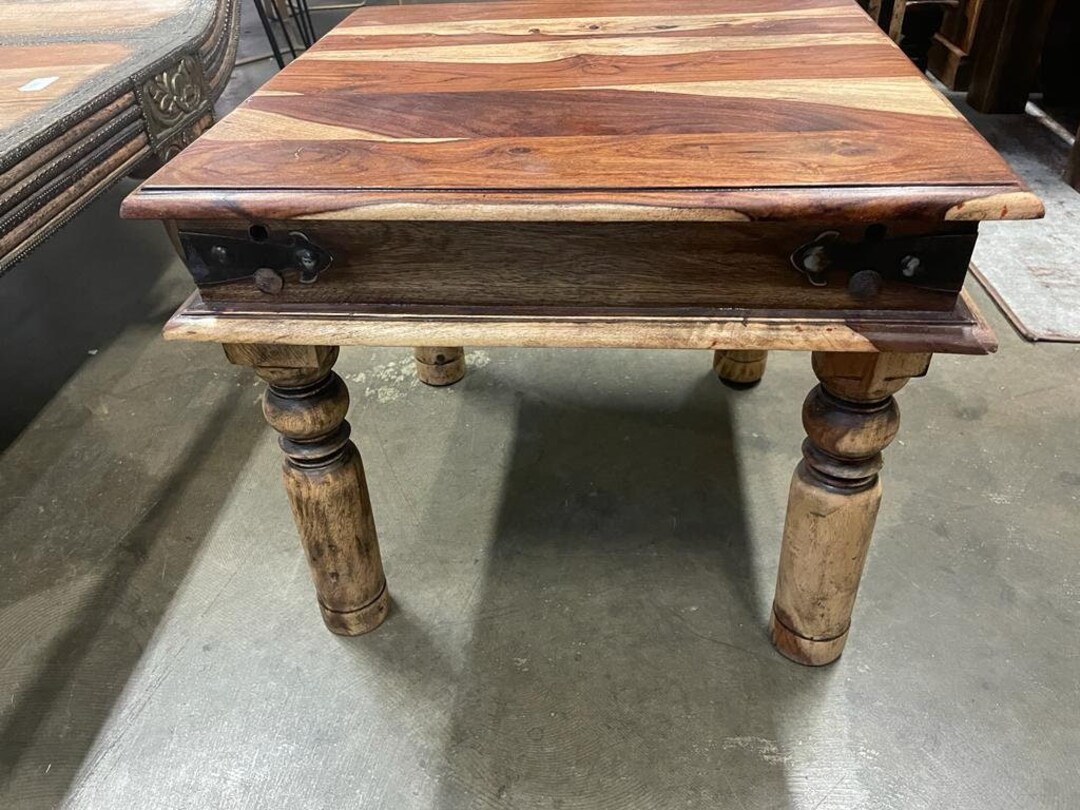 Vintage Antique Solid Wood Side Table Indian Side Table Carved End ...