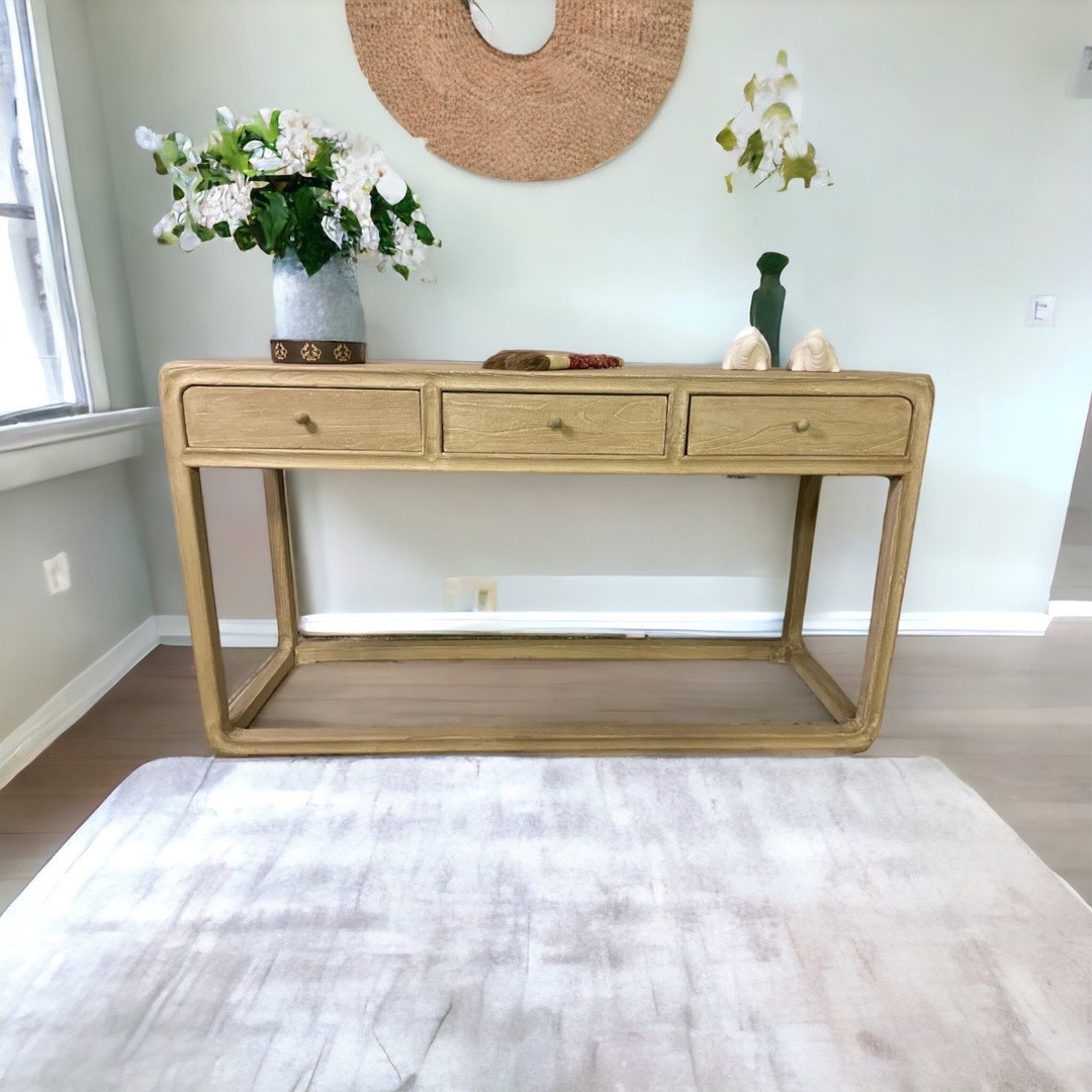 Hand Made Ming Console Table With 3 Drawers-weathered / Multiple Sizes ...