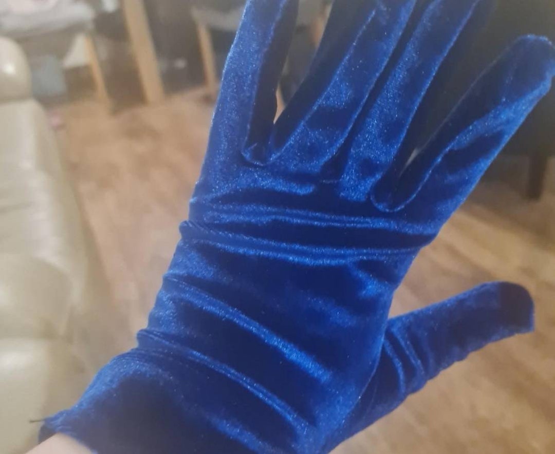 Royal Blue Velvet Gloves - Etsy