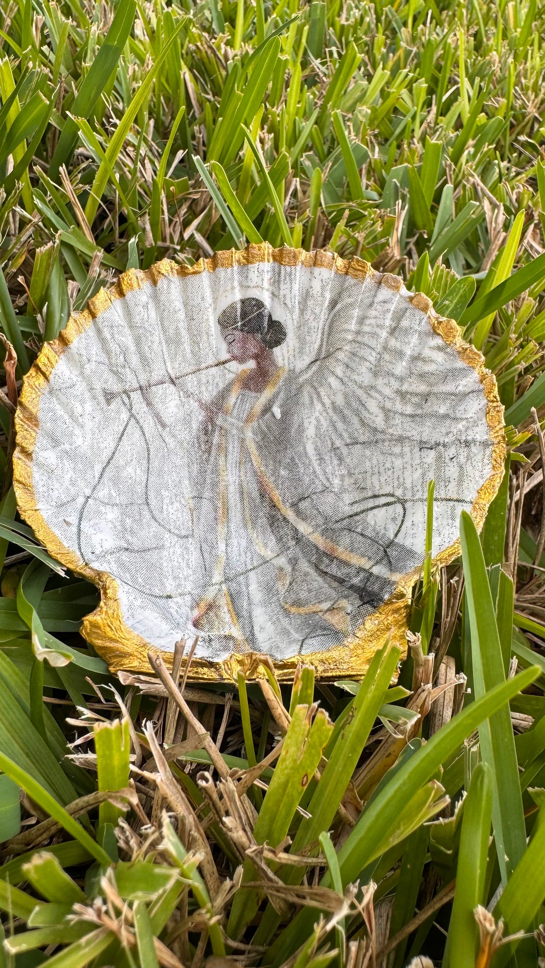 Shell Ring Dish Large Angels Clam Cute Gift Wedding Bridal Baby Shower ...